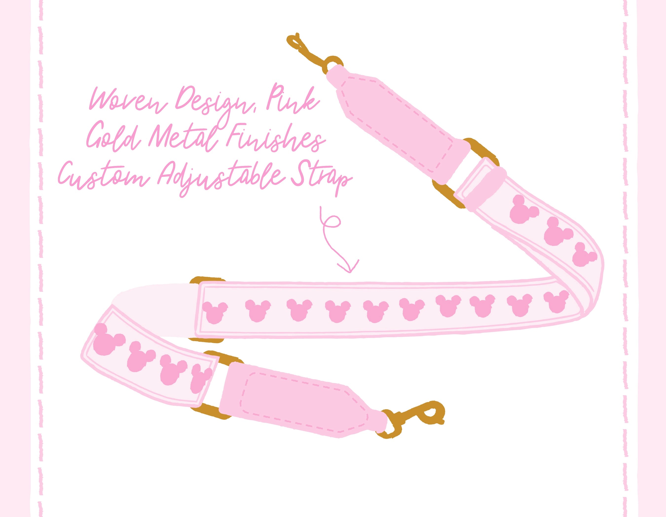 Aden + Louise Woven Pink Mouse Strap – aden + louise